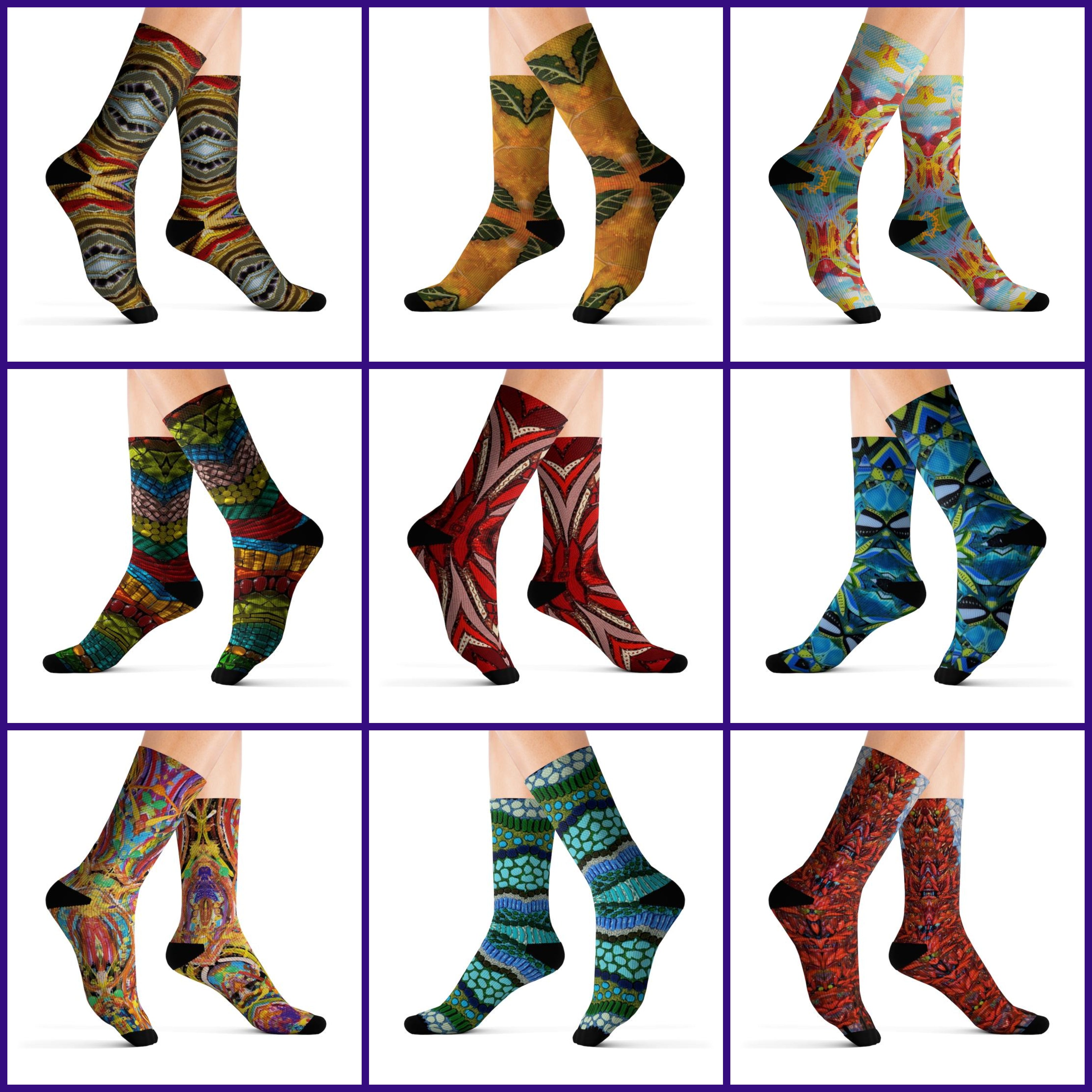 COLORFUL FUN SOCKS with ART – Infused ArtWork